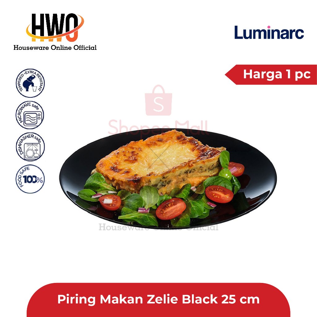 Luminarc Zelie Black Dinner Plate 25 cm / pc | Shopee Philippines