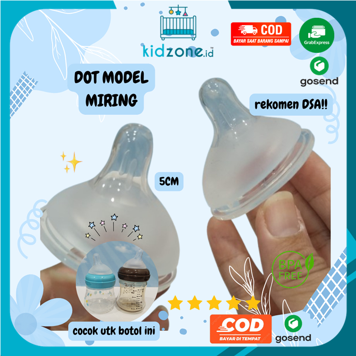 Wide Neck 5cm Slanted Milk Pacifier / 5cm Wide Neck Soft Pacifier ...