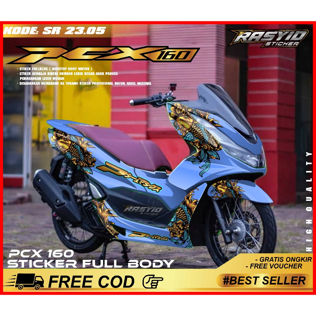 Honda PCX Cbs Abs 160 Full Body Decal Sticker 2021 2022 2023 2024 ...