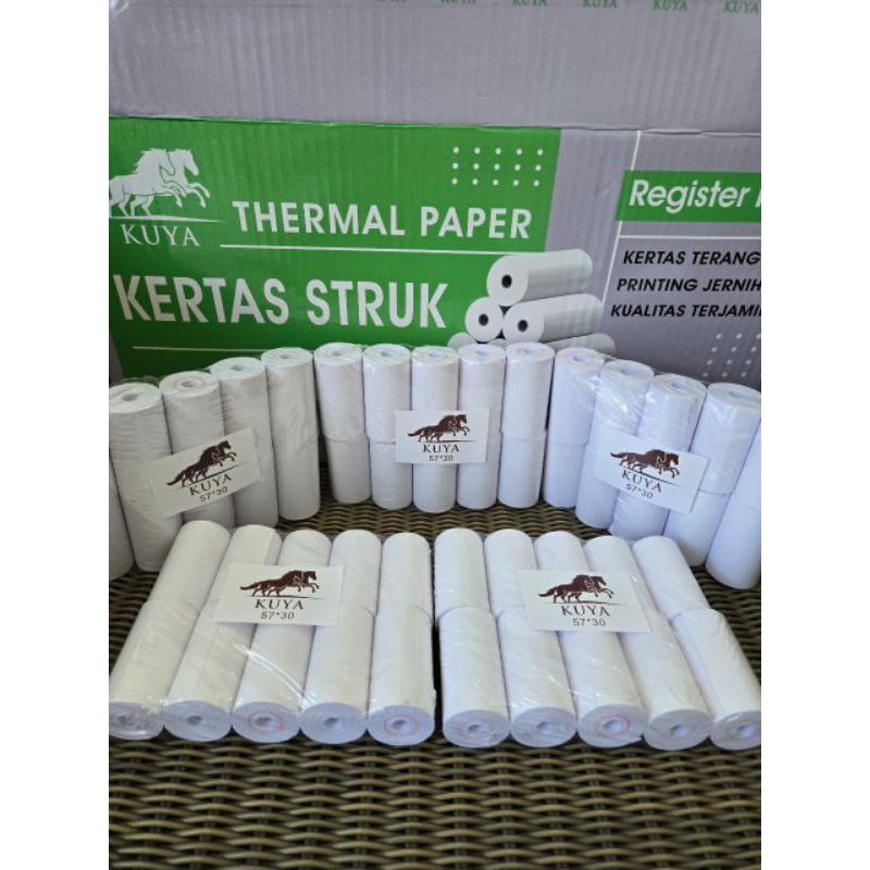 MESIN Kuya receipt thermal paper 57x30 edc machine cash register paper ...
