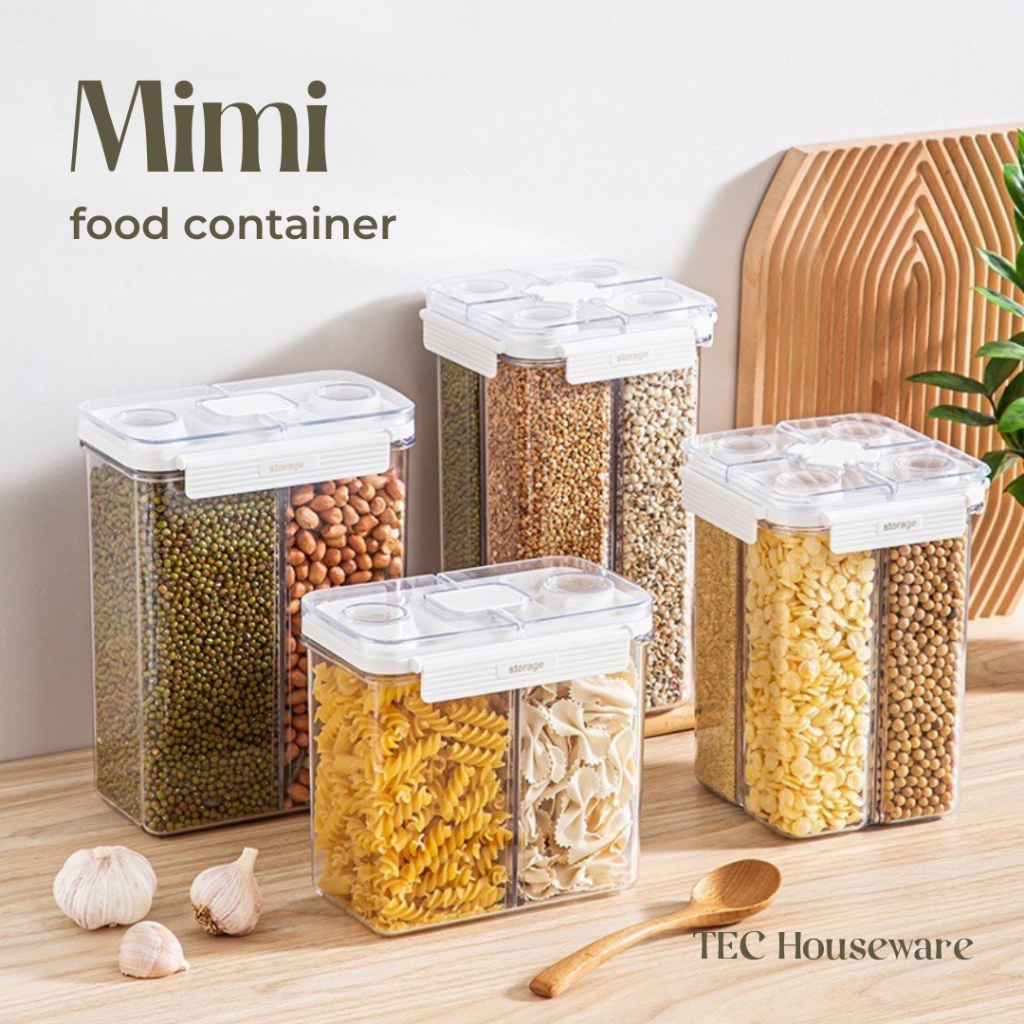 【TEC】MIMI 2 in 1 Food Storage Jar Box Snack Design 4 in 1 Airtight Food ...