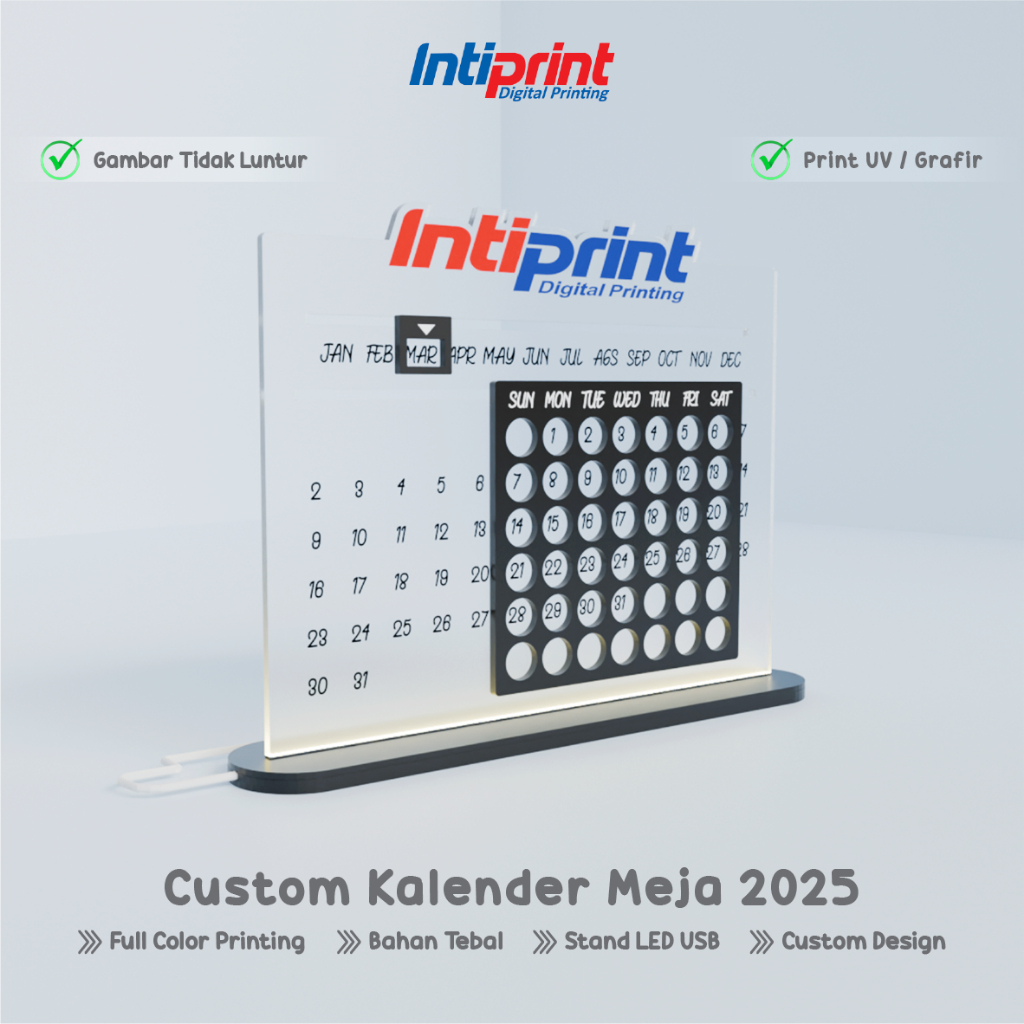 Custom Logo Acrylic Calendar, Acrylic Perpetual Calendar, Aesthetic ...