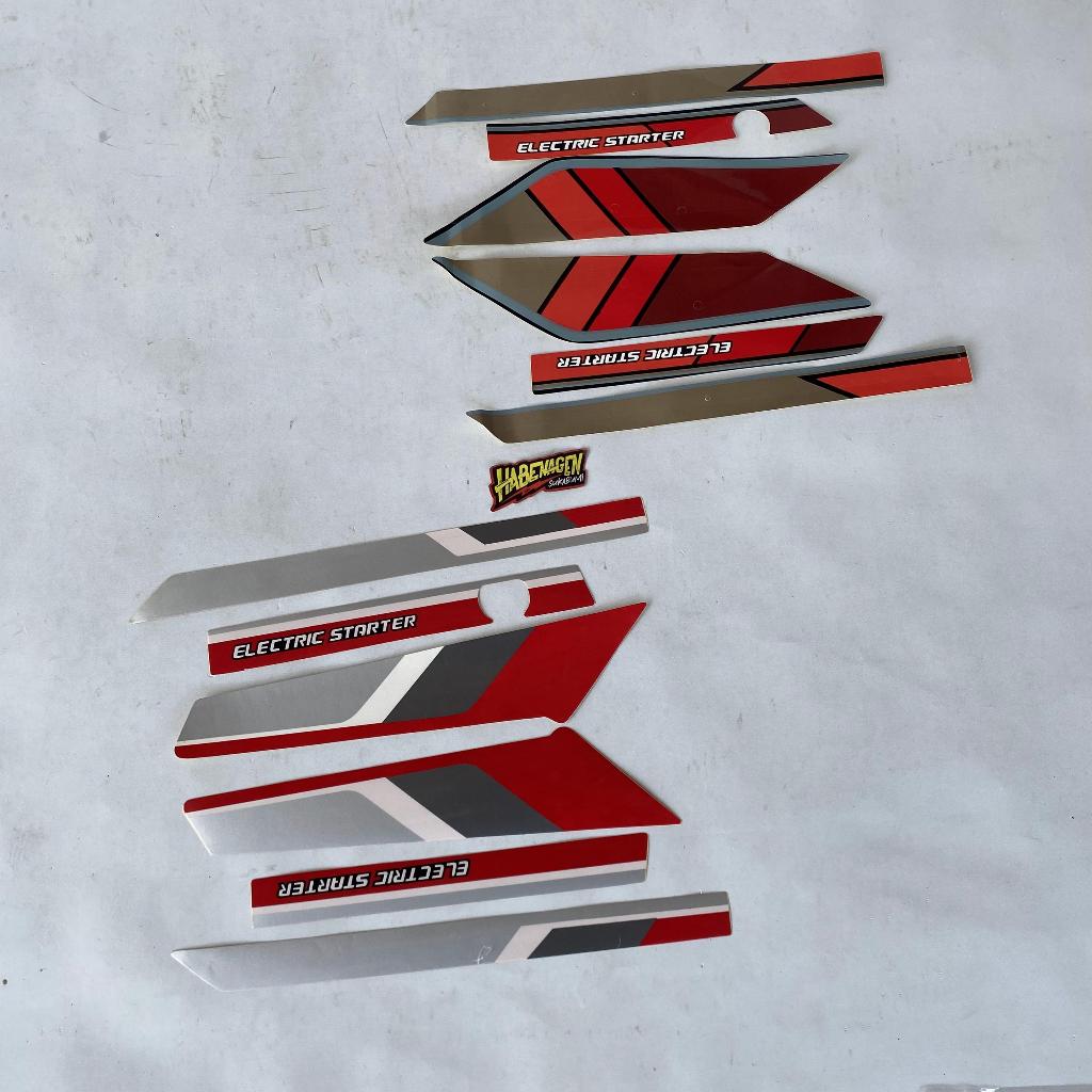 MERAH HIJAU Striping stickers sticker lis list polet decal cover caper ...
