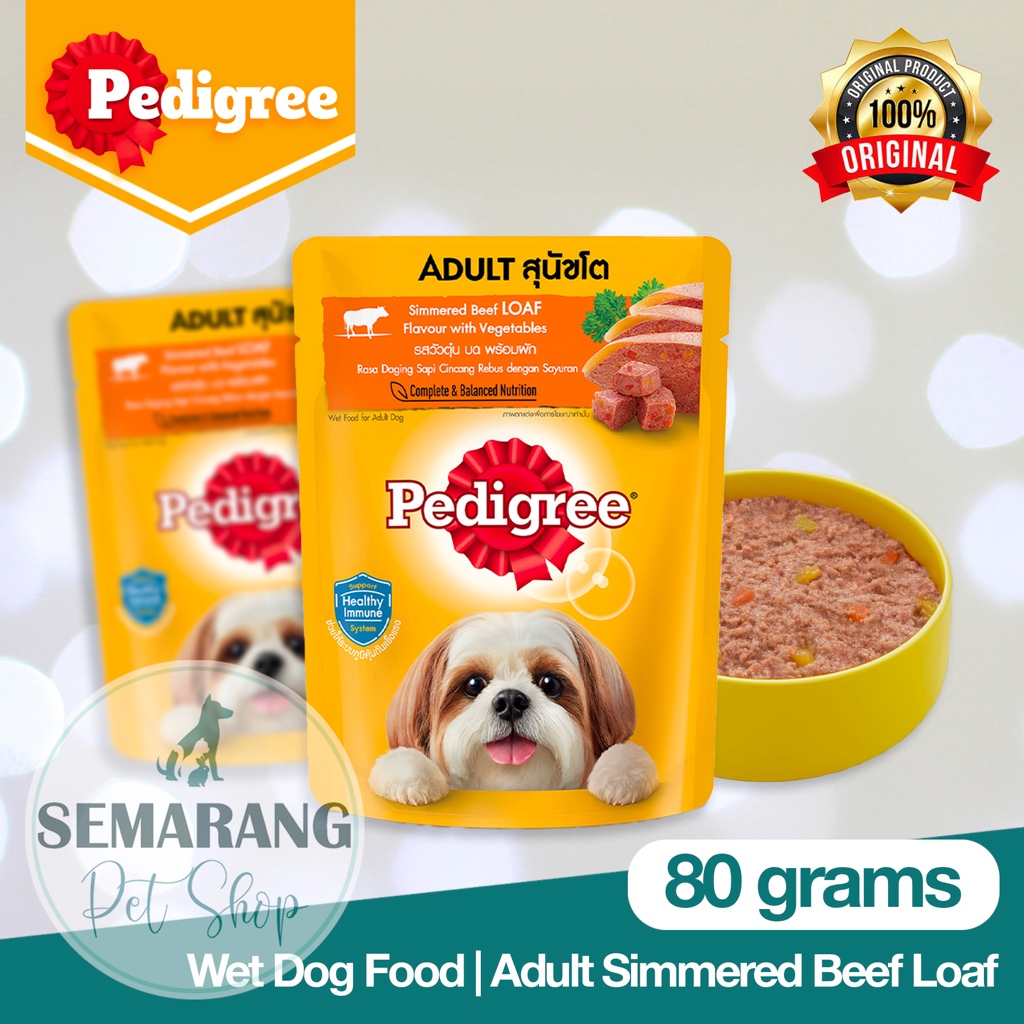 Wet Dog Food PEDIGREE Simmered Beef Loaf 80gr | Dog Wet Food | Pouch ...