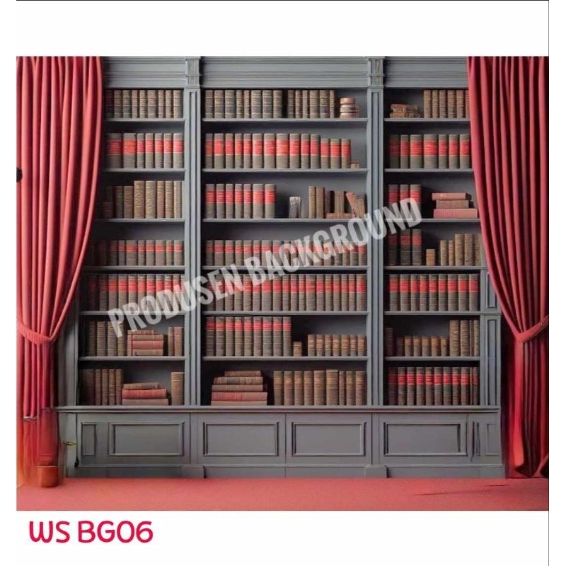 Ready Fabric 3x2.5m Graduation Background Background Bookcase Photo ...