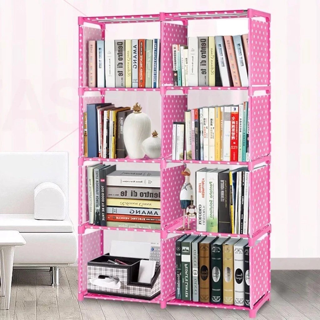 2x5 PORTABLE Bookshelf/2-Sided 8-square Folding Bookshelf/MOTIF ...