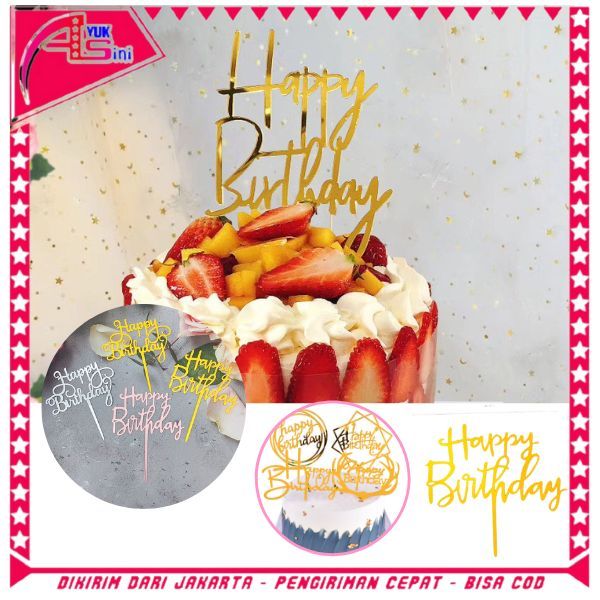 As Topper Cake Happy Birthday Acrylic Material Birthday Cake Decoration ...