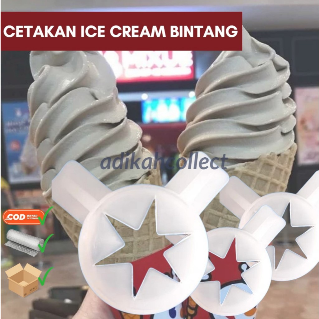 MESIN Star Shaped Ice Cream Mold Star Soft Ice Cream Machine | Shopee ...