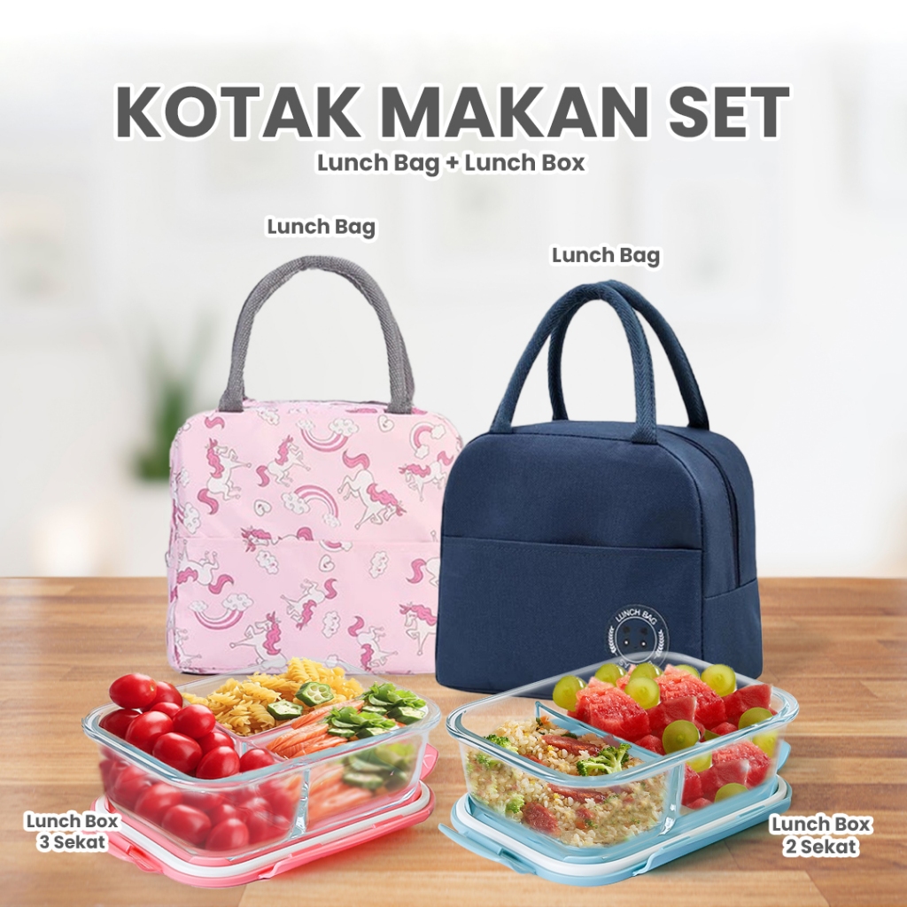 Nexxio 2in1 Lunch Box Bag+Lunch Box 2&3 Dividers | Shopee Philippines