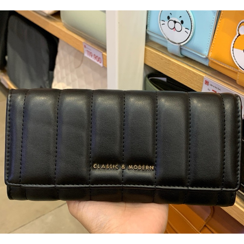 Miniso Women's Long Seam Design Wallet with Metal Letters | Shopee ...