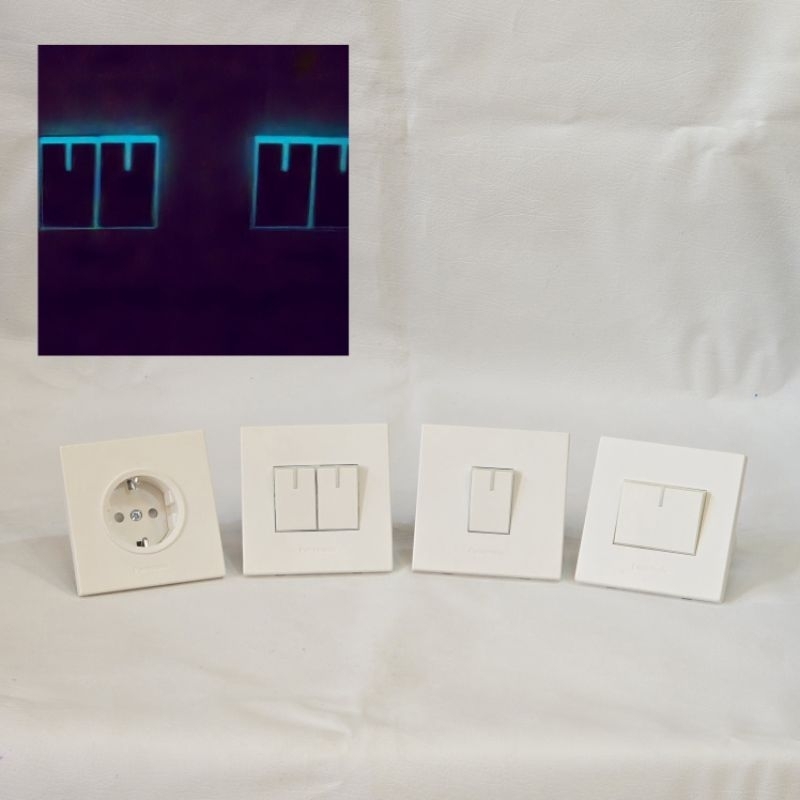 MATA PANASONIC STYLE E WHITE BOX 1 GANG 2 DEVICE SWITCH SERIES / DOUBLE ...