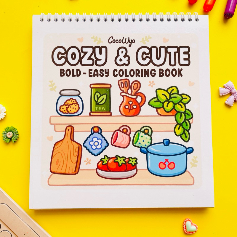 Cozy And Cute Bold And Easy Coloring Book - Simple And Easy Coloring ...