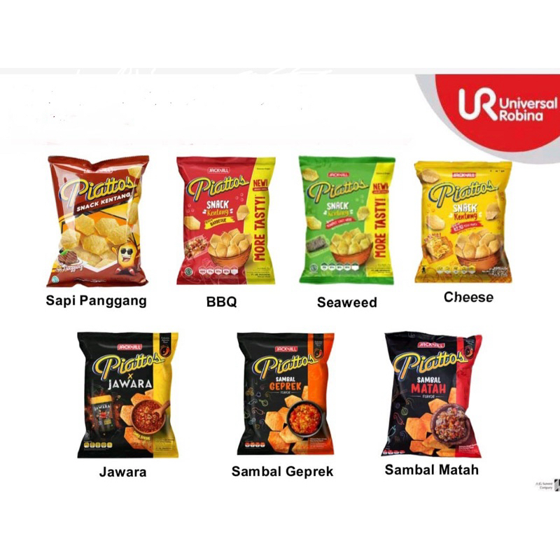 Piattos POTATO SNACK 68GR / PIATTOS SAMBAL GEPREK / PIATTOS SAMBAL ...