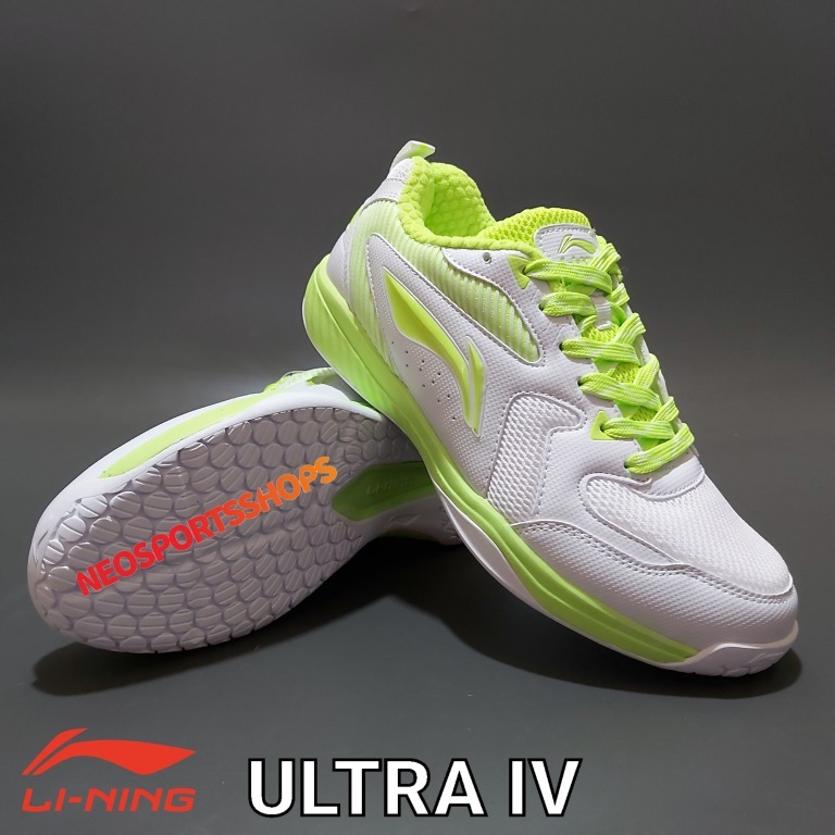 Original Lining Ultra IV 4 White Lime 079-2 Badminton Shoes | Shopee ...