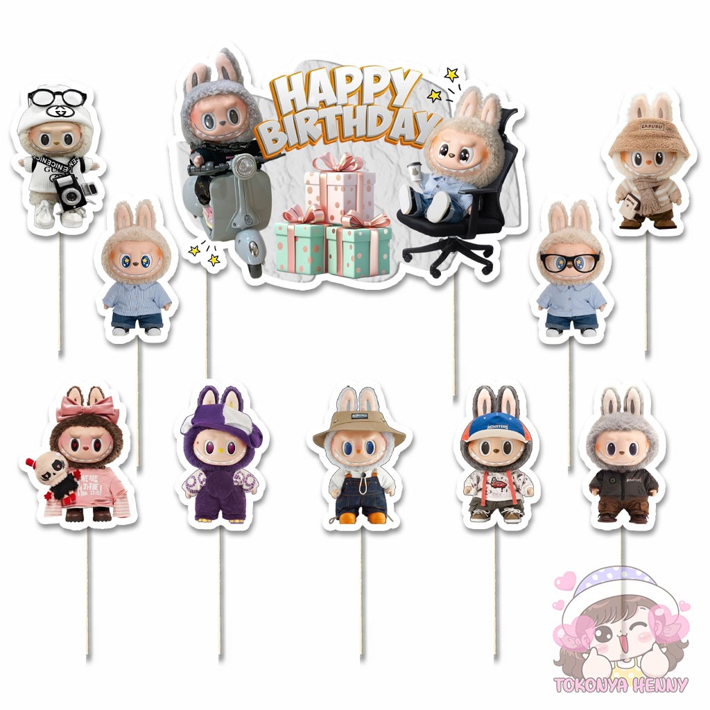 Cake Topper Children's Birthday Cake Decoration LABUBU motif NEWTHE ...