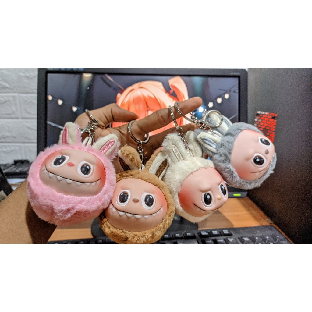 GANTUNGAN Dreamtoys96 Labubu Keychain Labubu Rubber Head Keychain The ...