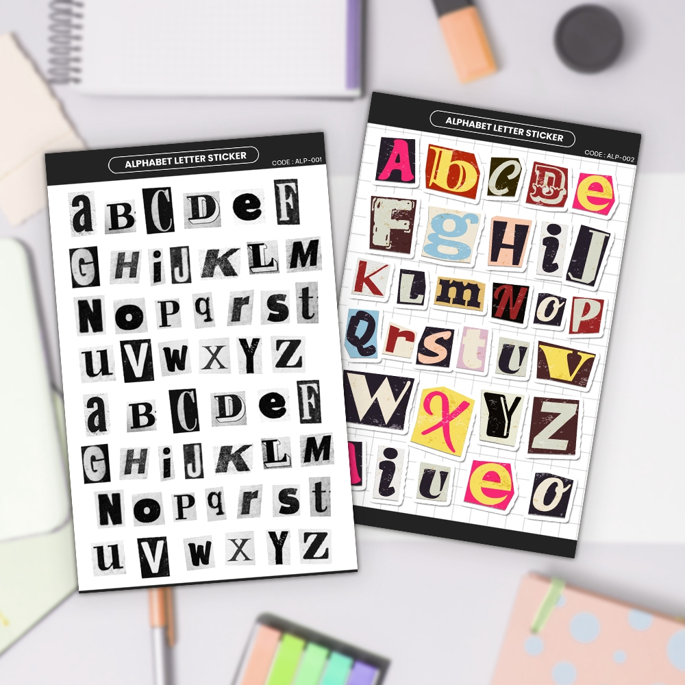 Alphabet Letter AZ Sticker | Scrapbook Decoration Stickers | Aesthetic ...