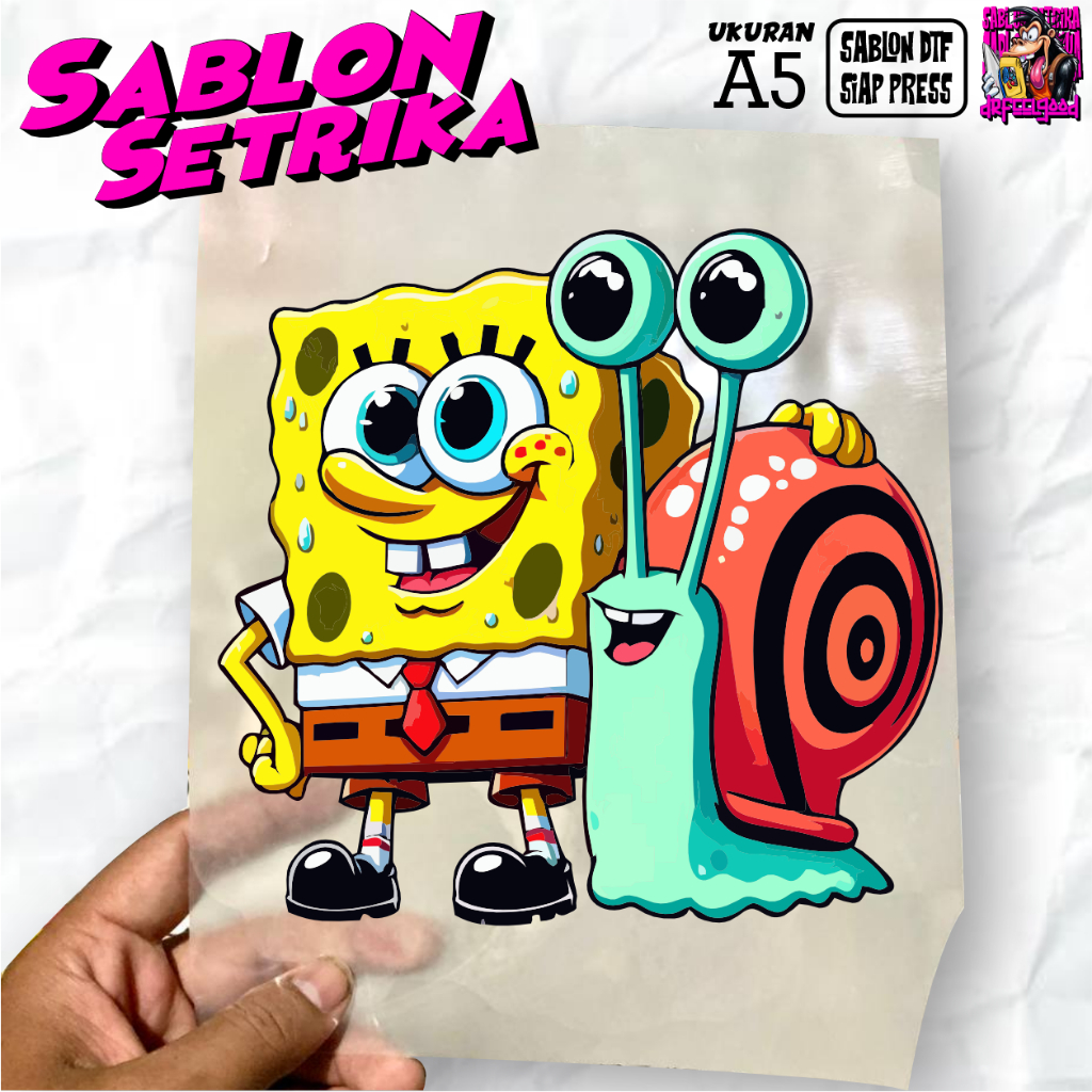 Dtf Sticker Screen PRINTING Iron SPONGEBOB SQUIDWARD PLANKTON PATRICK ...