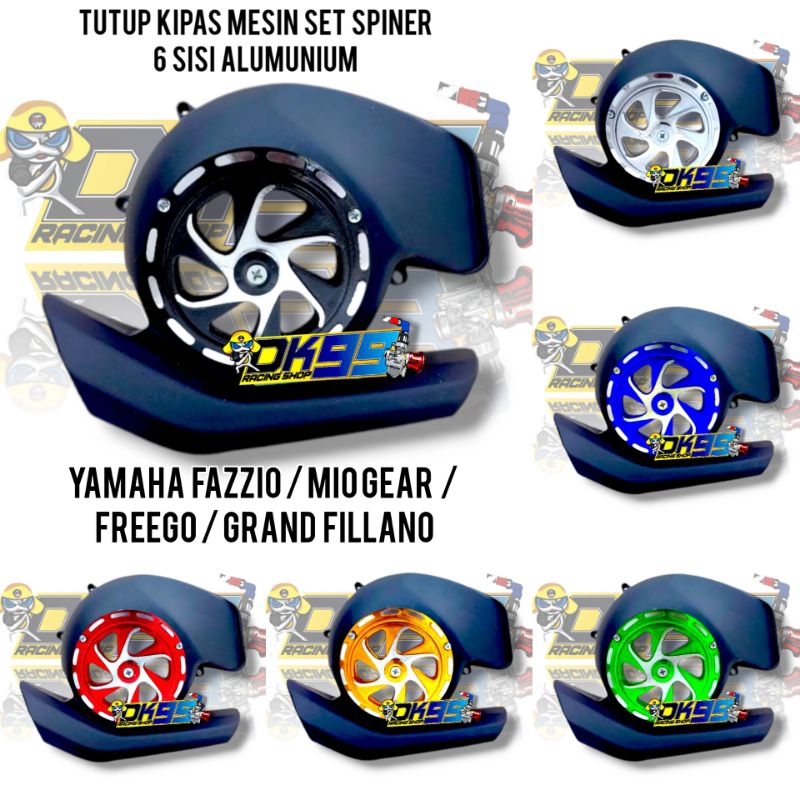 MESIN Engine Fan Cover Cover Set Spiner 6 Sides Aluminum Pnp Yamaha Mio ...