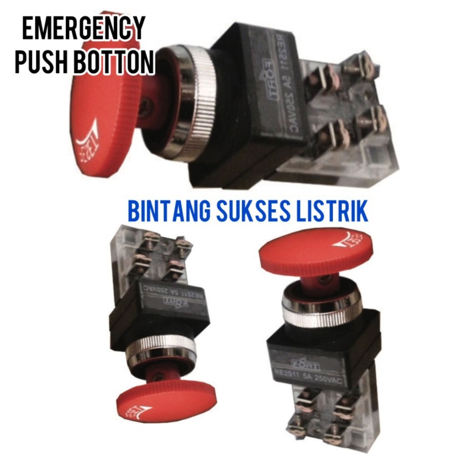 Emergency Push Button RE3011 / Emergency pus buton 1NO 1NC 30 mm ...