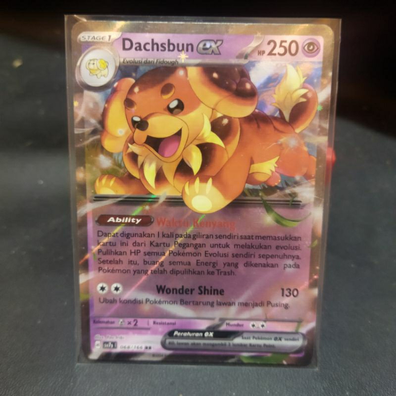Pokemon TCG Indonesia Dachsbun ex sv7s 068/166 RR original | Shopee ...
