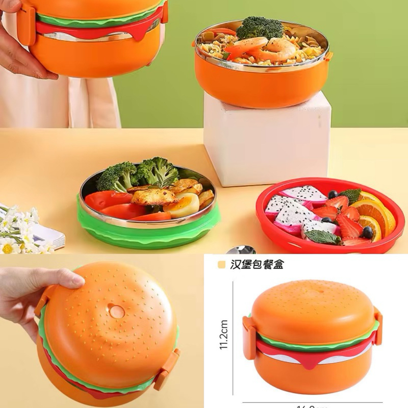 Laxson Heat Resistant Stainless Steel Burger Lunch Box / Krabby Patty ...