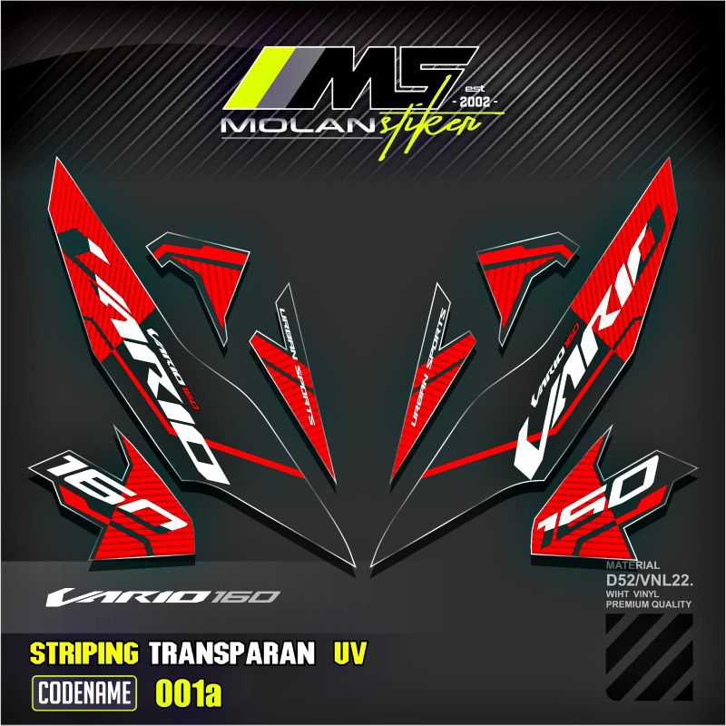 MERAH Decal Sticker Striping Transparent Variations Uv Vario 160 New ...