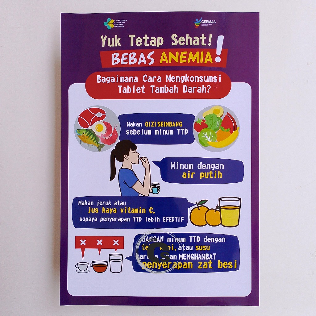 Poster Staying Healthy, Anemia Free - How to Consumed Medicine to ...