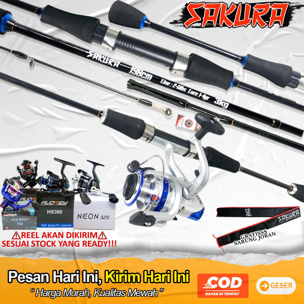 A set of UL Sakura Fiber solid fishing rods 2-6lb 165cm and 180cm and ...