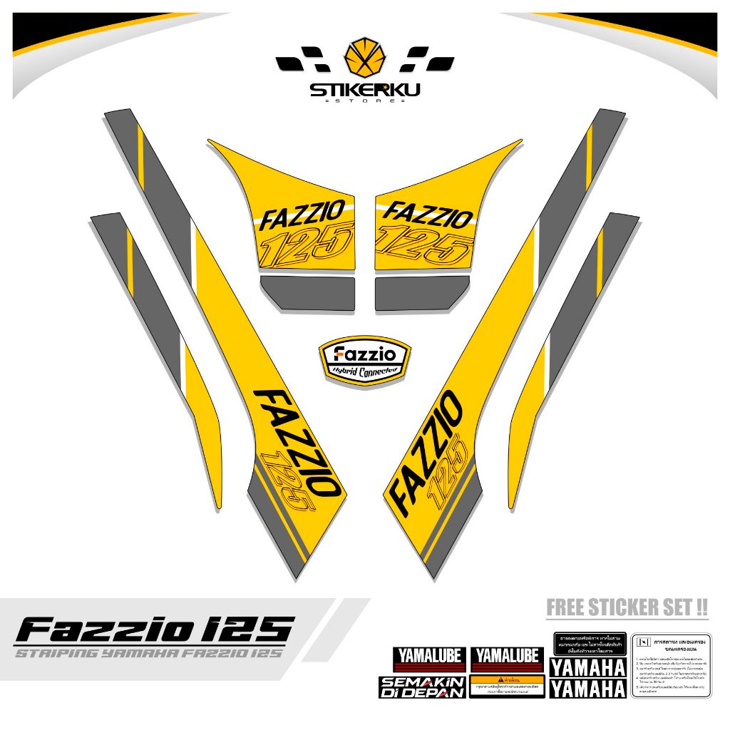 Sticker FAZZIO 125 / MTF 6 / STRIPING FAZIO 125 / SETIKER FAZZIO 125 ...