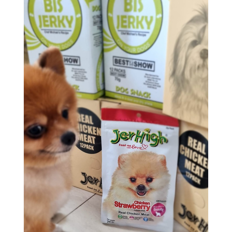 Jerhigh Chicken Strawberry Dog Snack 70g Dog Snack | Shopee Philippines