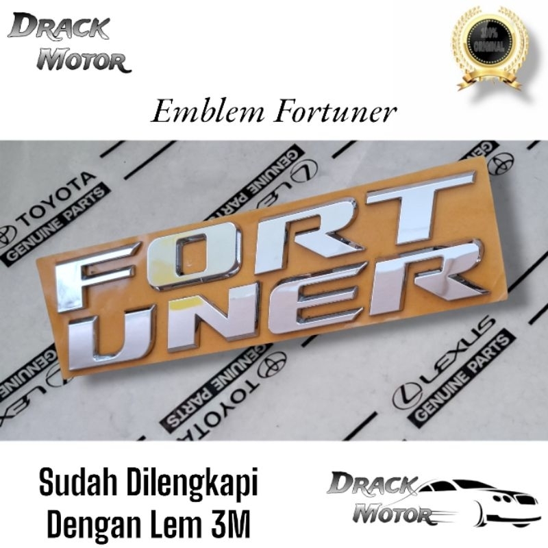 MESIN Fortuner Written Emblem Original Toyota Fortuner Chrome Engine ...