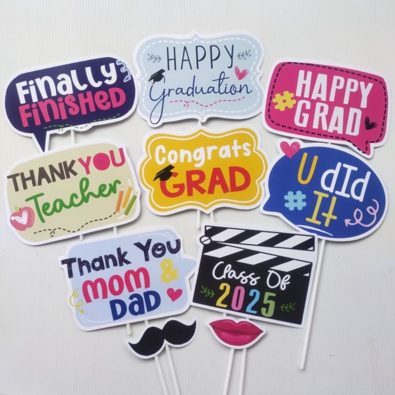SIMPLE GRADUATION GRADUATION PROPS PHOTOBOOTH ONLY | Shopee Philippines