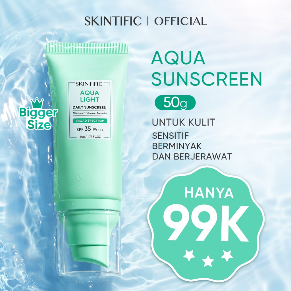[NEW Size] SKINTIFIC - Aqua Light Daily Sunscreen SPF 35 PA+++ 50g ...