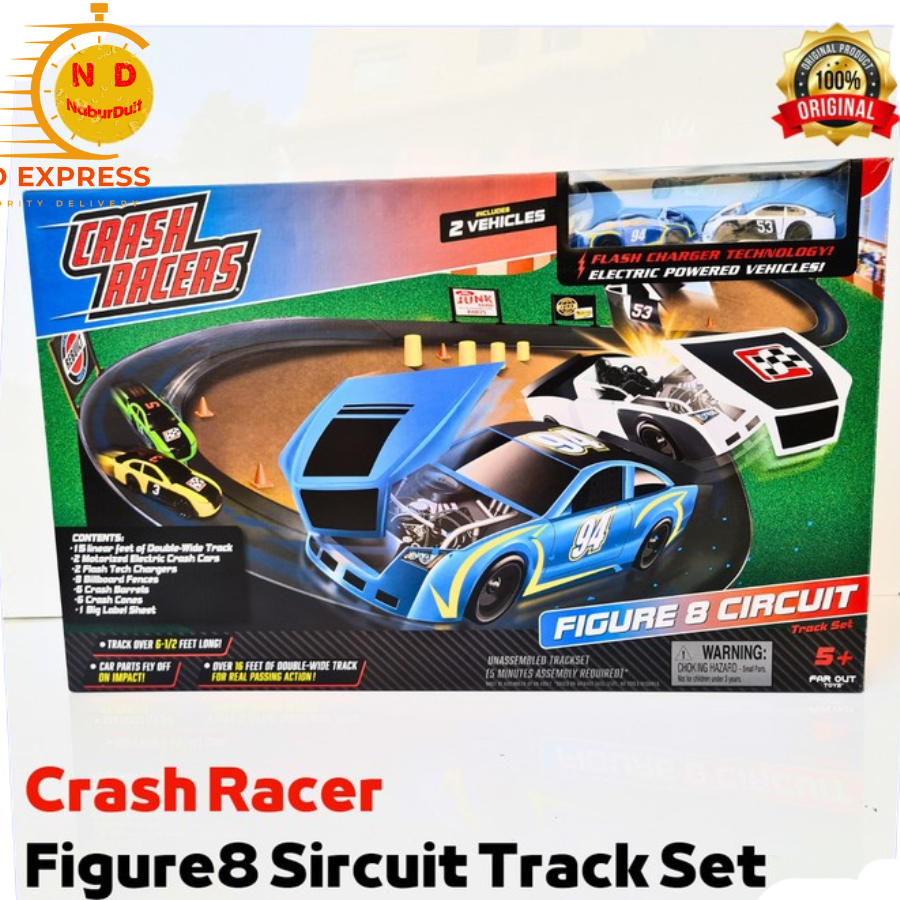 Crash Racers Figure 8 Track Set Original Racing Car Track Toy | Shopee ...