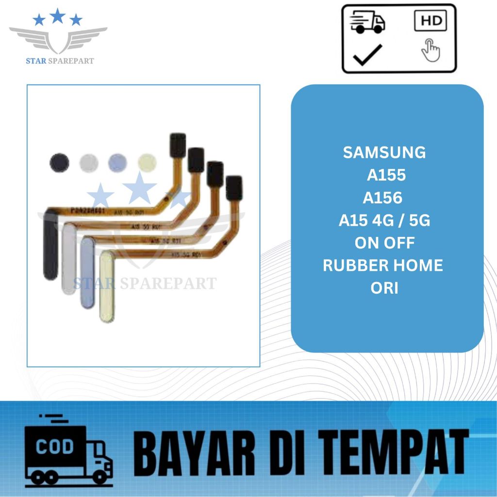 FLEXIBEL SAMSUNG A155 / A156 + ON OFF + RUBBER HOME ORI (OVAL A15 4G ...