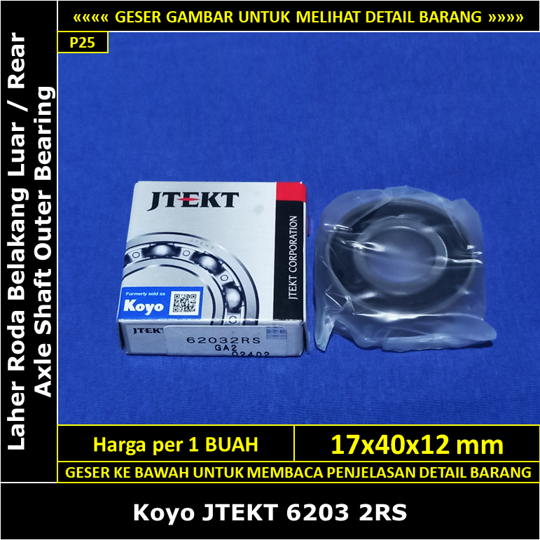 Daihatsu Charade G10 XG 1000 cc 1977-1982 Koyo Japan 6203 2RS Original ...