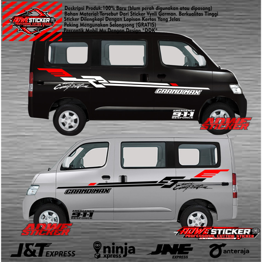 Luxio grand max car sticker, side body striping sticker | Shopee ...