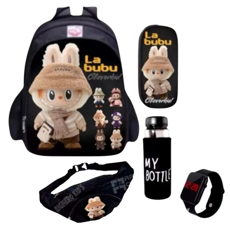 5in1 - LABUBU Backpack, Kindergarten and Elementary School Children's ...