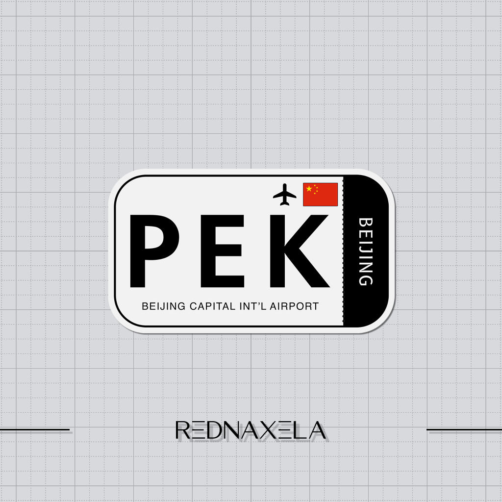 Beijing Capital International Airport Code PEK Sign Sticker | Shopee ...