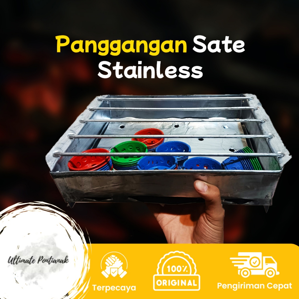 30 cm & 5 Divider Portable Stainless Satay Grill | Satay & Meat ...