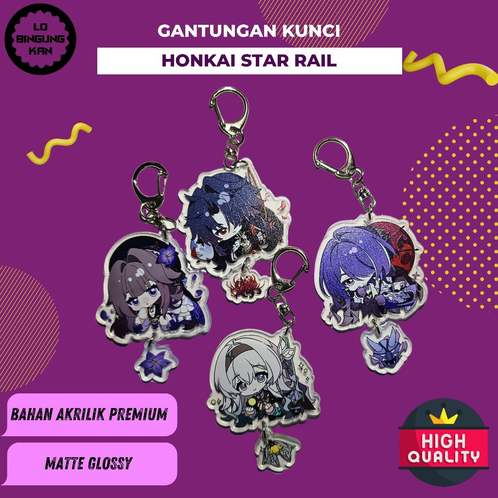 GANTUNGAN Honkai Star Rail key chain / anime acrylic Honkai key chain ...