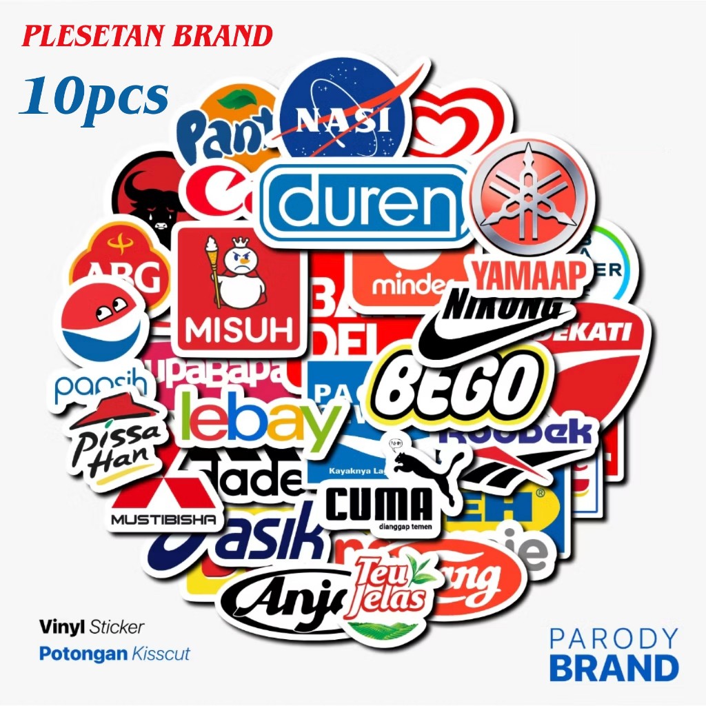 10pcs FUNNY STICKER WATERPROOF VYNIL RECENT STICKER BRAND LOGO ...
