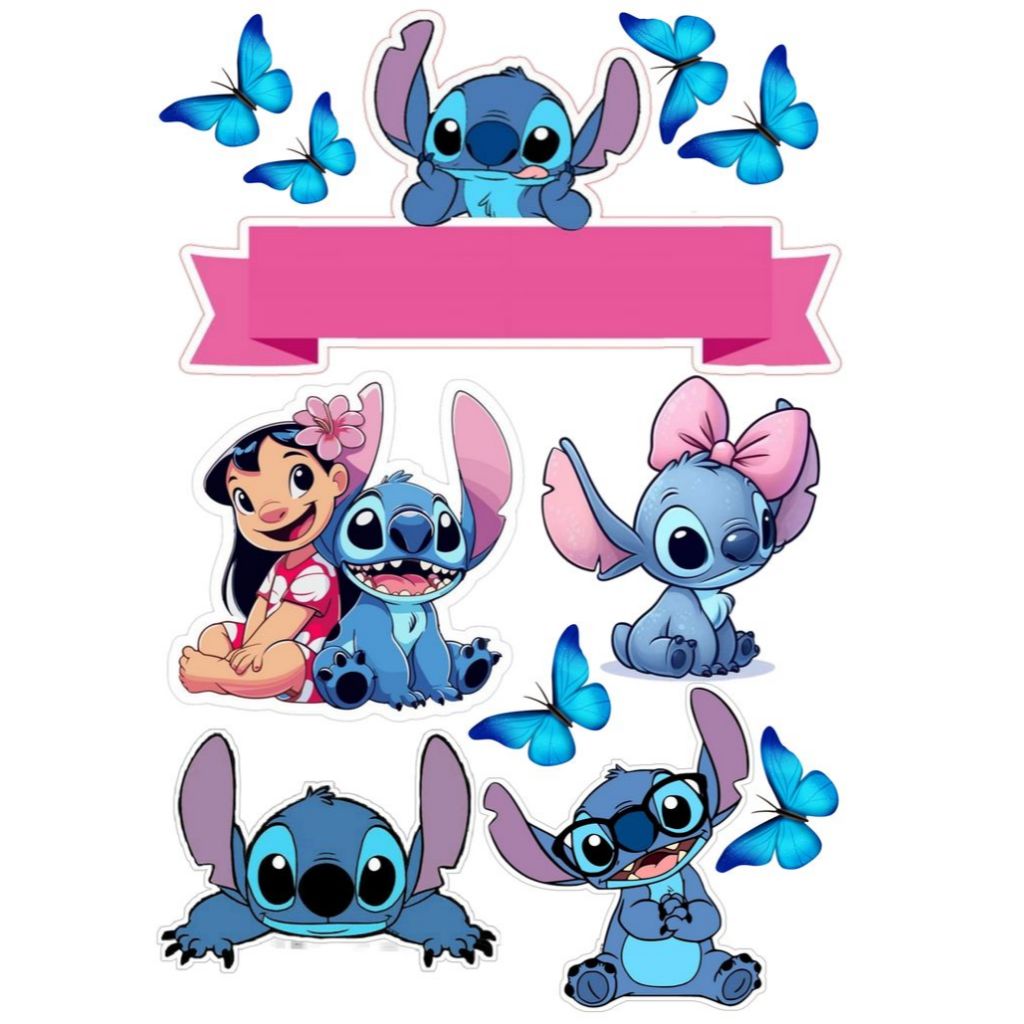 Stitch/Happy Birthday Cake Topper Can Request Name and Age/Stitch ...