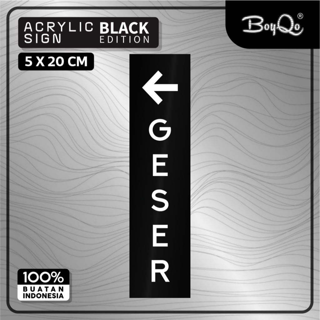 HITAM Boyqo Acrylic Left Sliding Sign, Black, Size 20 x 5 for Mosques ...