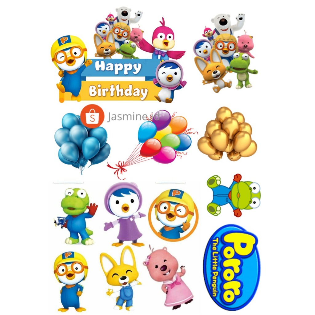 Custom Pororo TOPPER/Custom Pororo BIRTHDAY Cake Decoration | Shopee ...
