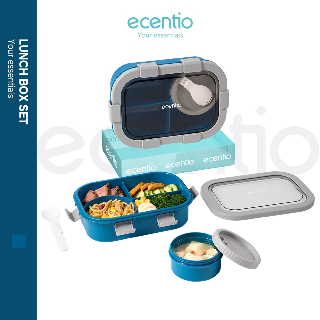 Ecentio food container Spill-proof Lunch Box 1.4L soup bowl + spoon BPA ...