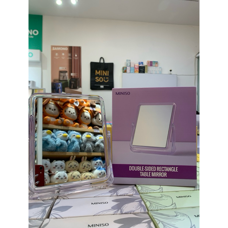 Miniso Double-Sided Rectangle and Round Table Mirror | Shopee Philippines