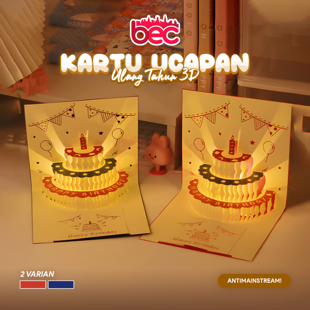 [BEC] 3D Pop Up Greeting Card in the Shape of a Birthday Cake with ...
