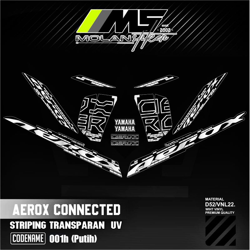 PUTIH Decal Sticker Striping Transparent Variations Uv Aerox 155 ...